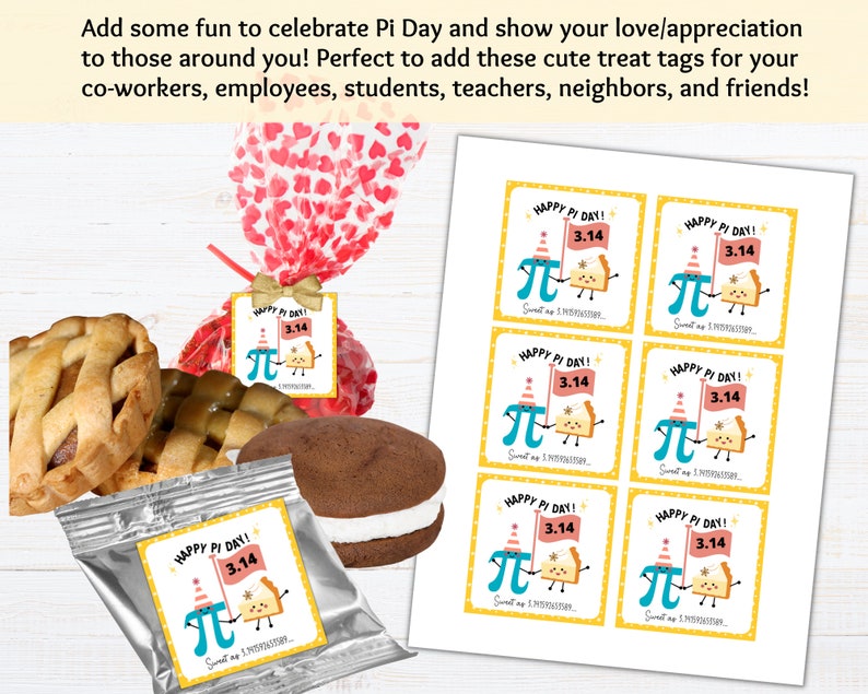 Printable Pi Day Gift Tags | Pi Day Treat Tags | Pi Day Snack Tags | Pi ...