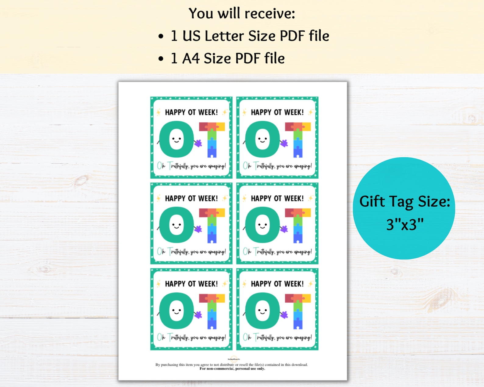 Occupational Therapy Week Printable Gift Tags | Happy OT Week Favor ...