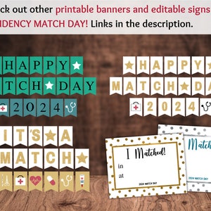 It's A Match Printable Banner | Residency Match Day Printable Gold ...
