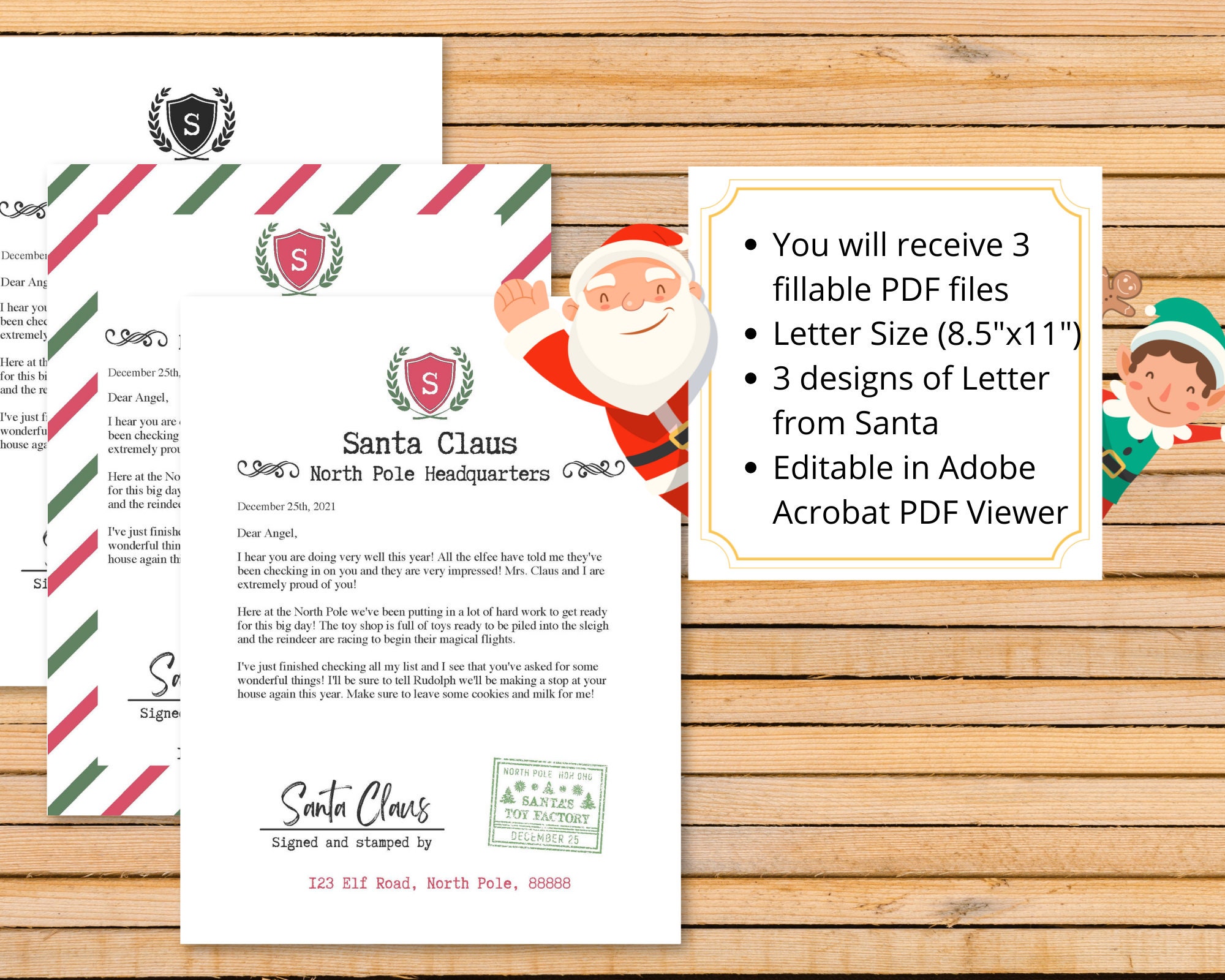Editable Letter From Santa Claus | Editable PDF | Personalized Letter ...