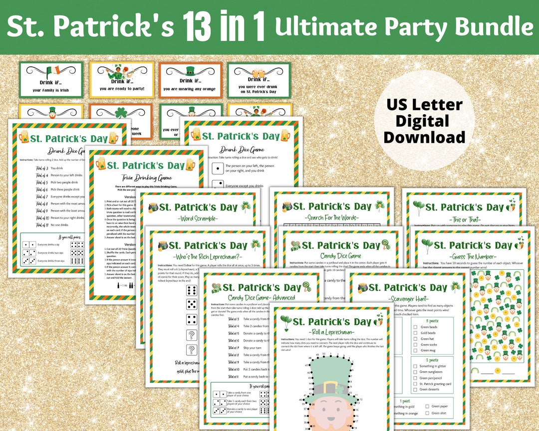 St Patrick's Day Ultimate Party Game Bundle | Printable St Patrick's ...