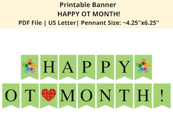 OT Month Banner Occupational Therapy Month Sign Printable OT Month ...