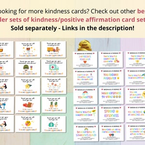 Kindness Cards | Printable Positive Affirmation Note Cards | Words of ...