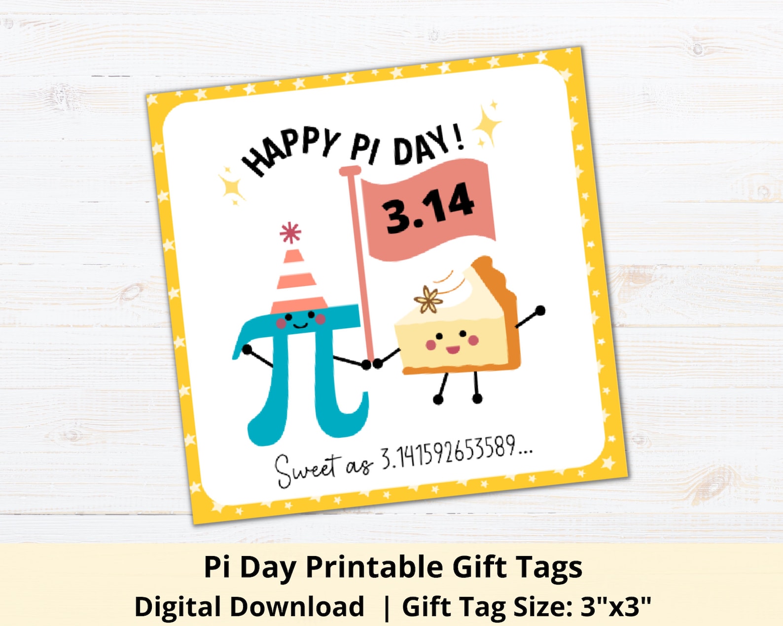Printable Pi Day Gift Tags | Pi Day Treat Tags | Pi Day Snack Tags | Pi ...
