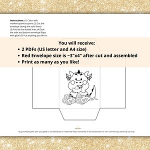 2024 Printable Lunar New Year DIY Red Envelope Year of the Dragon ...