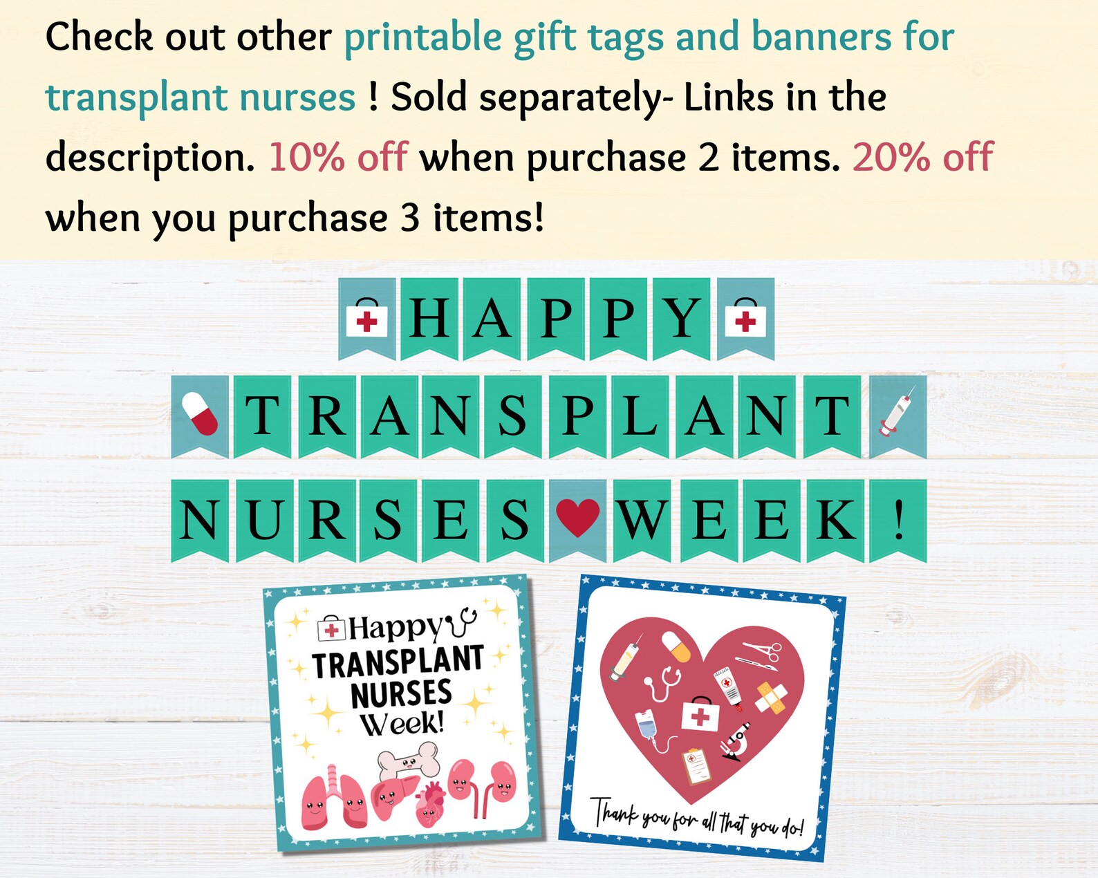 Happy Transplant Nurses Week Printable Banner Printable - Etsy