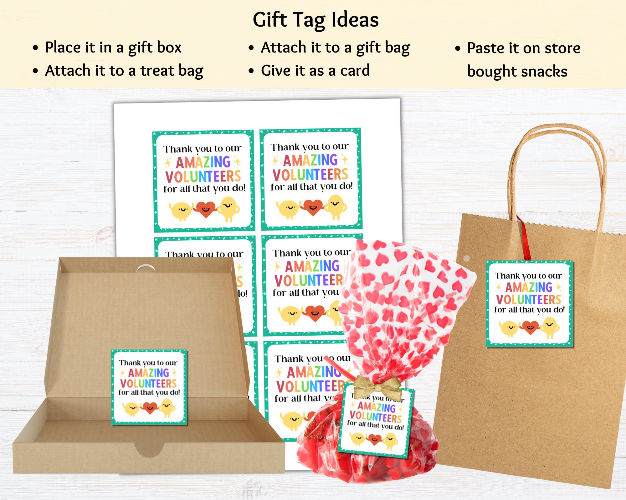 Volunteer Appreciation Gift Tags | Printable Volunteer Gift Tags ...
