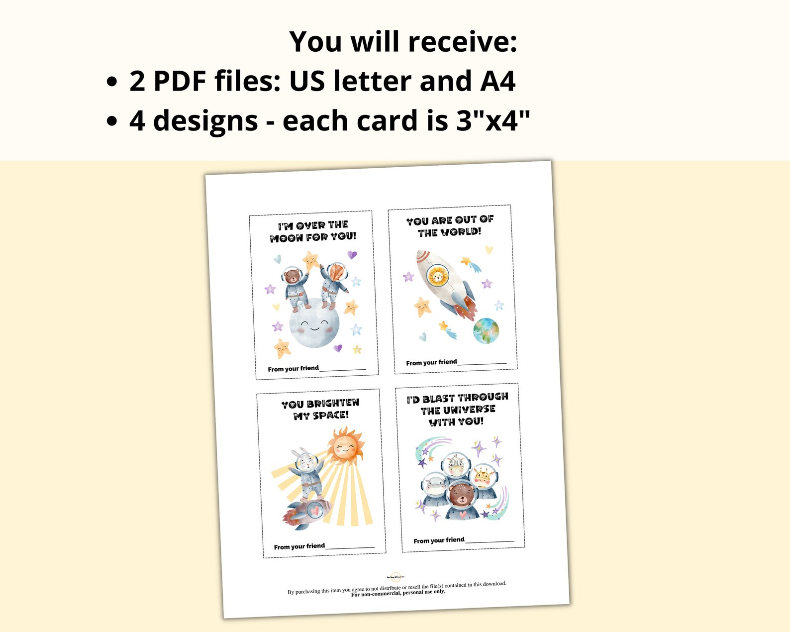 Printable Kids Outer Space Valentines Cards Gift Tags | You Are Out of ...