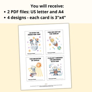 Printable Kids Outer Space Valentines Cards Gift Tags | You Are Out of ...