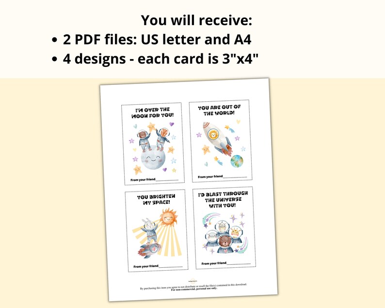 Printable Kids Outer Space Valentines Cards Gift Tags | You Are Out of ...