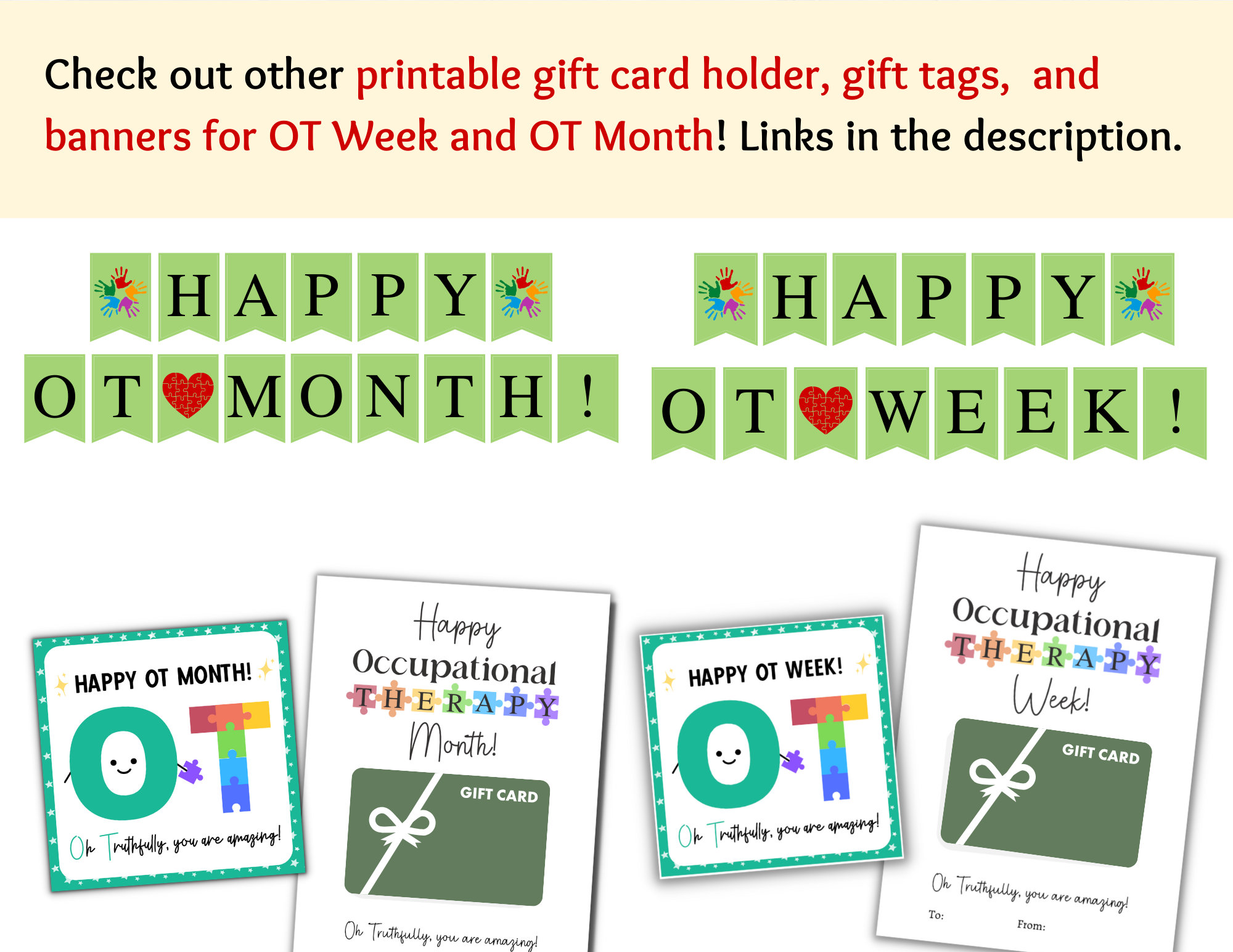 Happy OT Week Printable Banner | Happy Occupational Therapy Week Banner ...