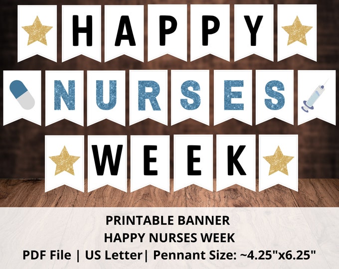 Happy Nurses Week Banner Printable Happy Nurses Week Banner - Etsy