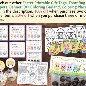 Easter Gift Tag for Student Printable Easter Bunny Student | Etsy