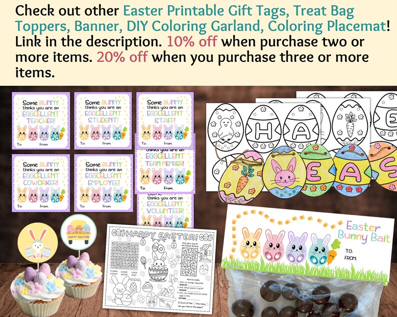 Easter Gift Tag for Student Printable Easter Bunny Student | Etsy