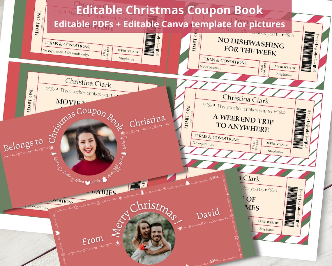 EDITABLE Christmas Coupon Book Christmas Coupon Template Printable ...