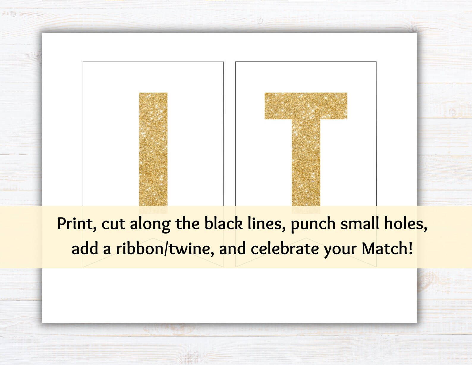 It's A Match Printable Banner | Residency Match Day Printable Gold ...