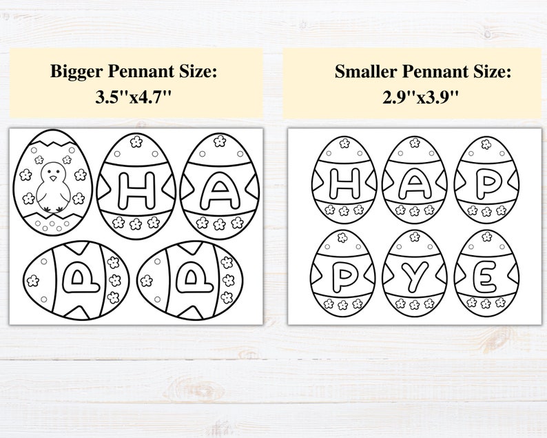 Kids Easter DIY Coloring Banner Crafts | Printable Happy Easter DIY ...