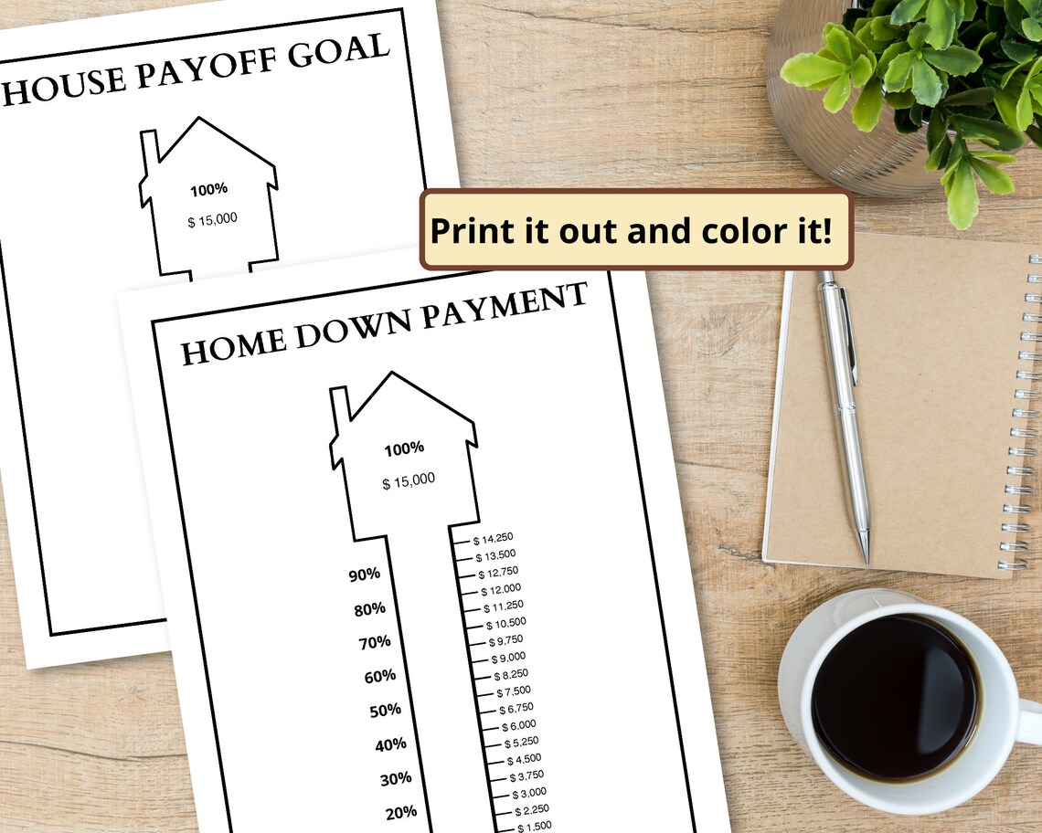 Home Down Payment and House Payoff Goal Tracker Printable - Etsy