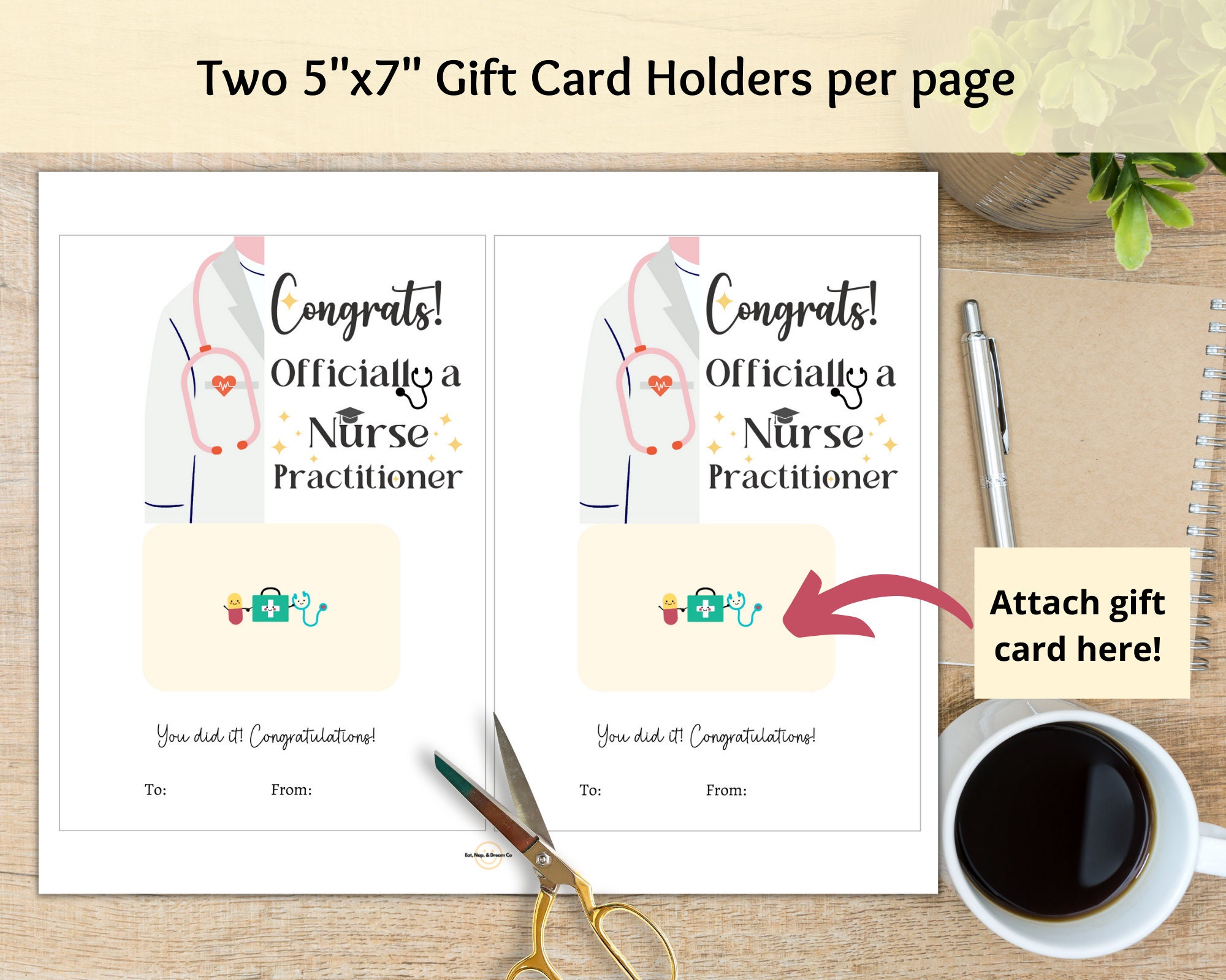 Congrats NP Gift Card Holder Printable Congrats Nurse Practitioner Gift ...