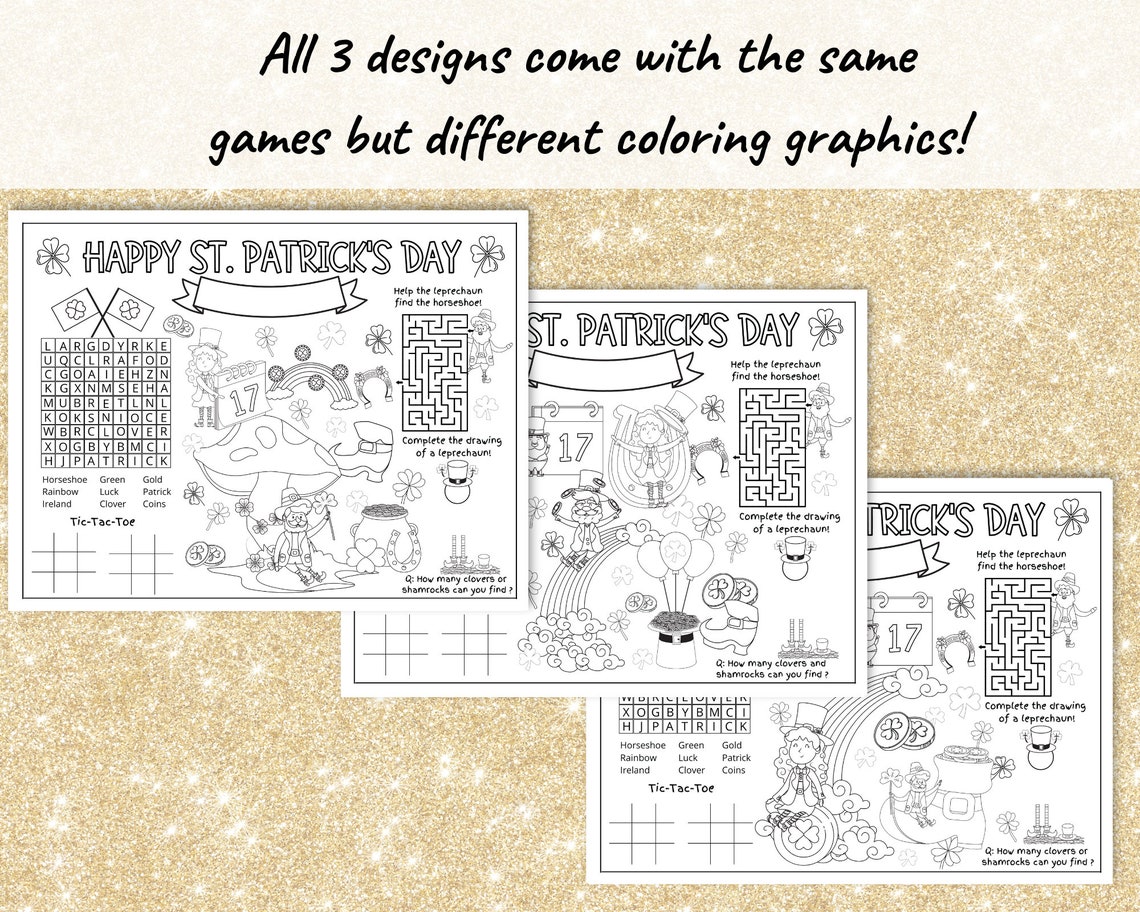 St Patricks Day Coloring Activity Bundle St Patricks Day Coloring ...