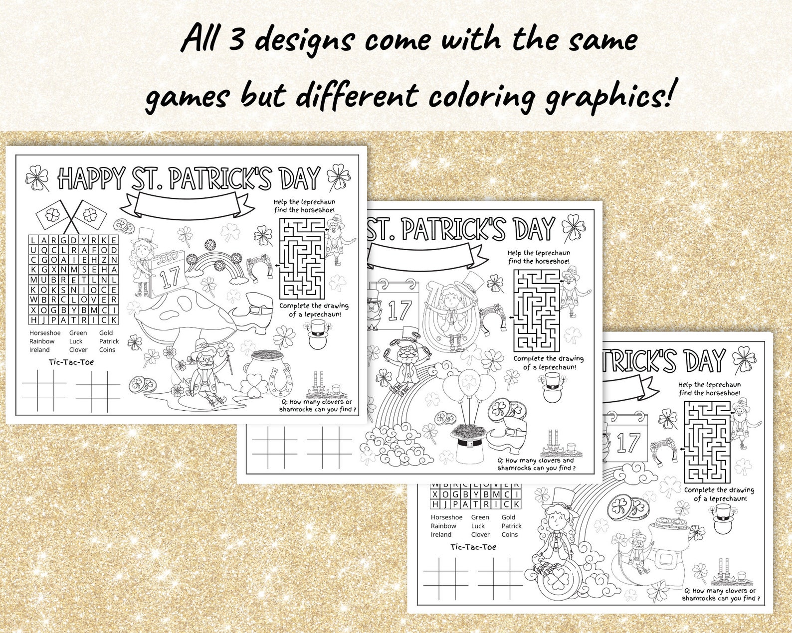 St Patricks Day Coloring Activity Bundle | St Patricks Day Coloring ...