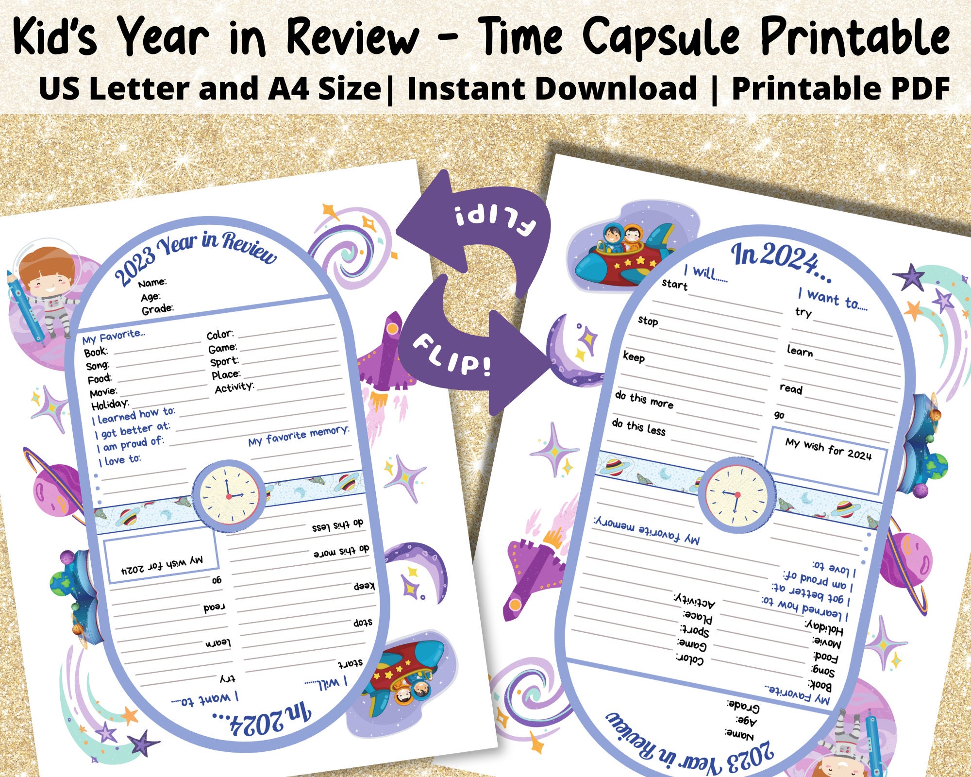 2023 Year in Review Printable | 2024 New Years Resolution Printable ...