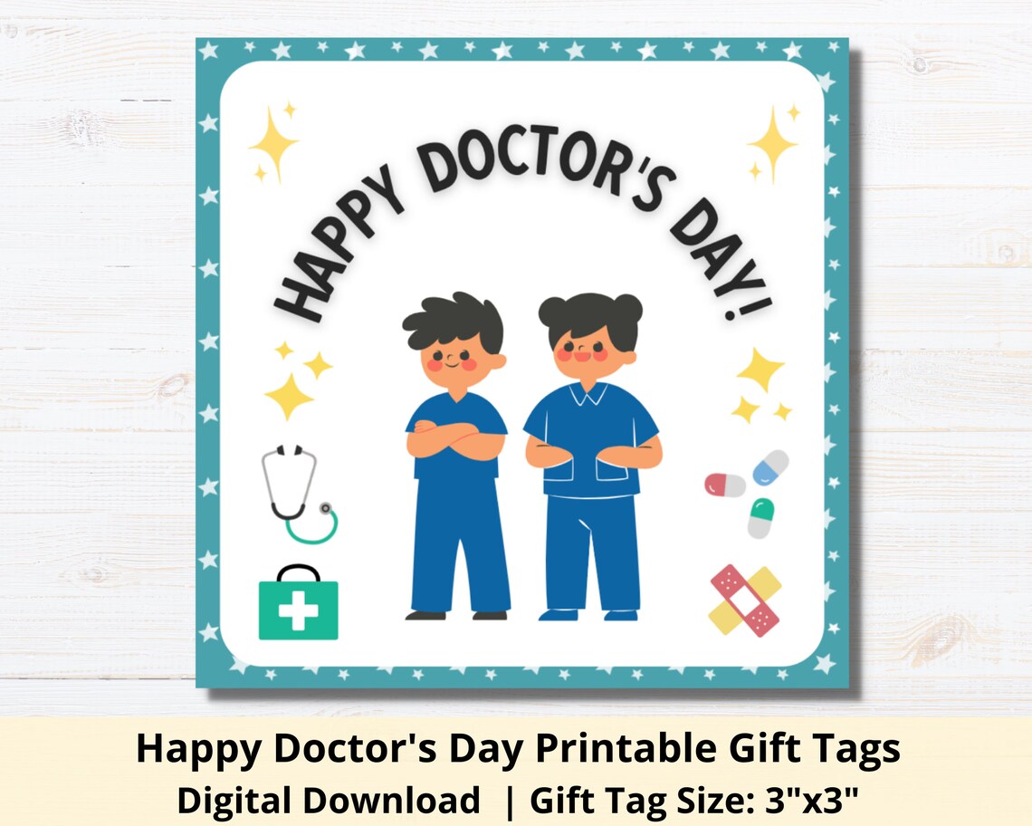 Happy National Doctor's Day Printable Gift Tags Happy - Etsy