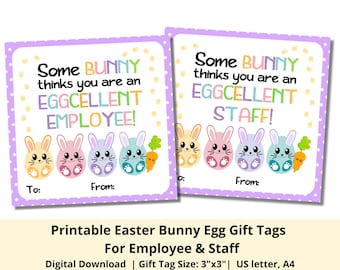 Easter Gift Tag for Teacher | Printable Easter Bunny Teacher Gift Tag ...