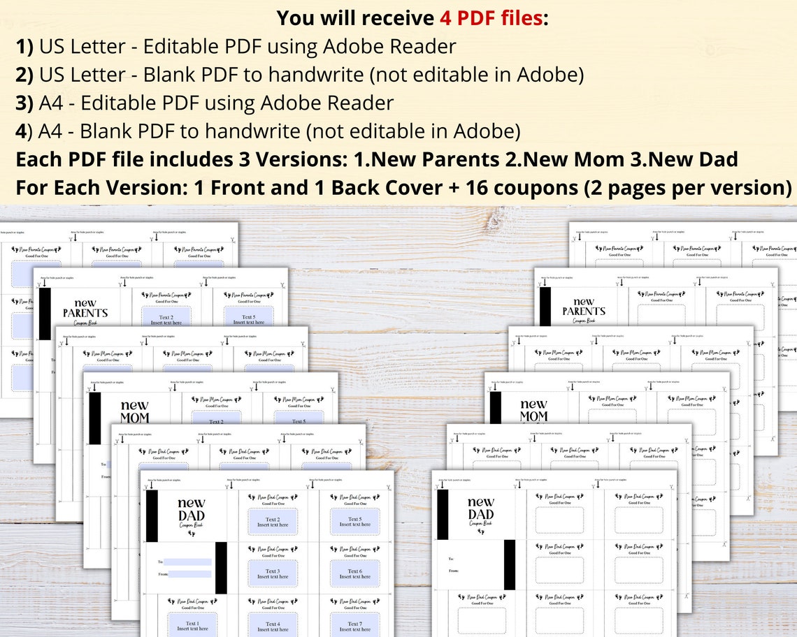 Printable New Parents Coupons New Mom DIY Coupons New Dad Coupons First ...