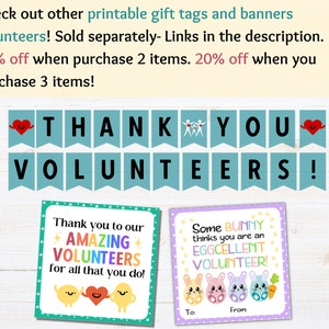 Thank You Volunteers Banner Printable Volunteer Appreciation - Etsy