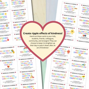 Random Act of Kindness Cards | Printable Act of Kindness Cards | Pay It ...