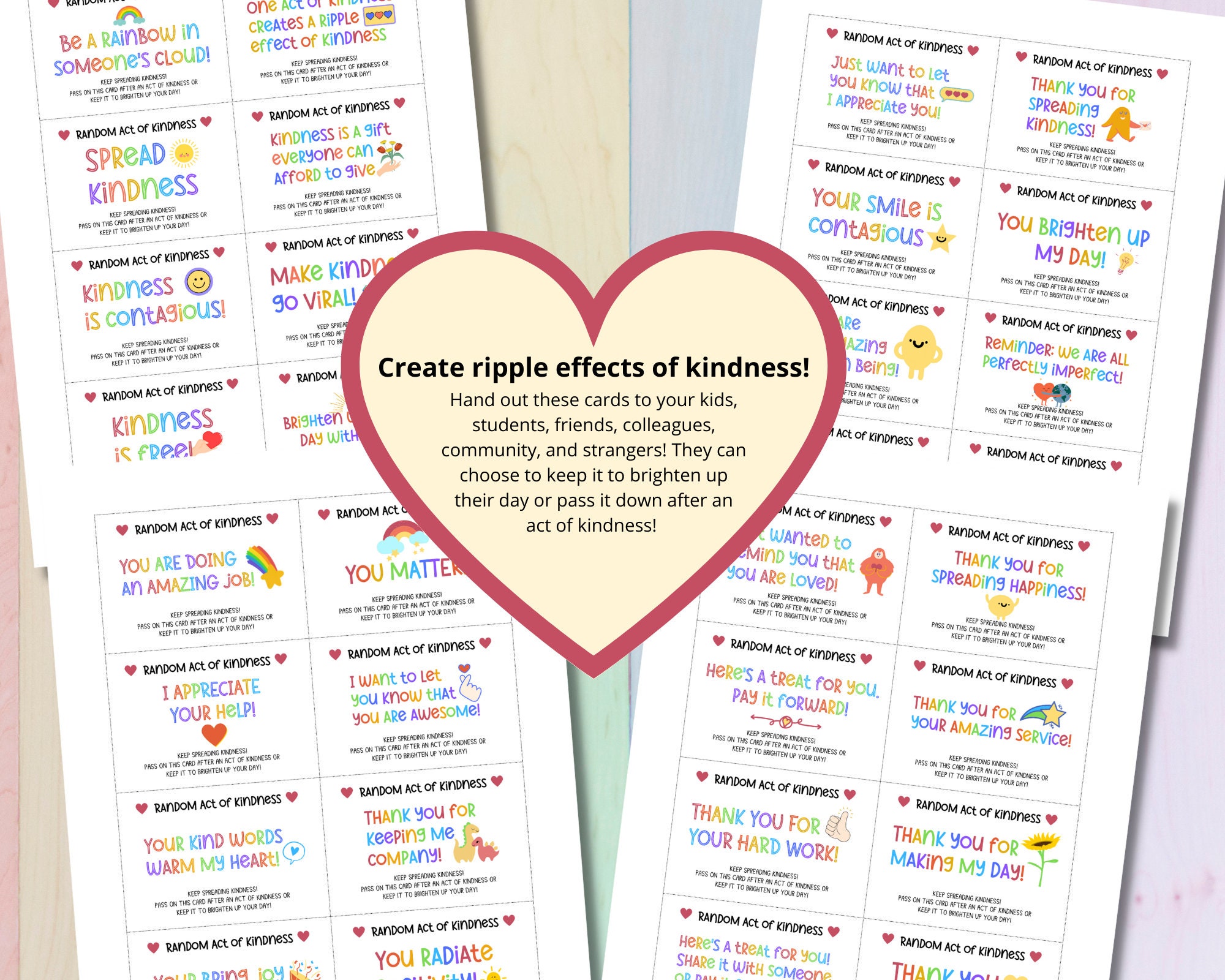 Random Act of Kindness Cards | Printable Act of Kindness Cards | Pay It ...