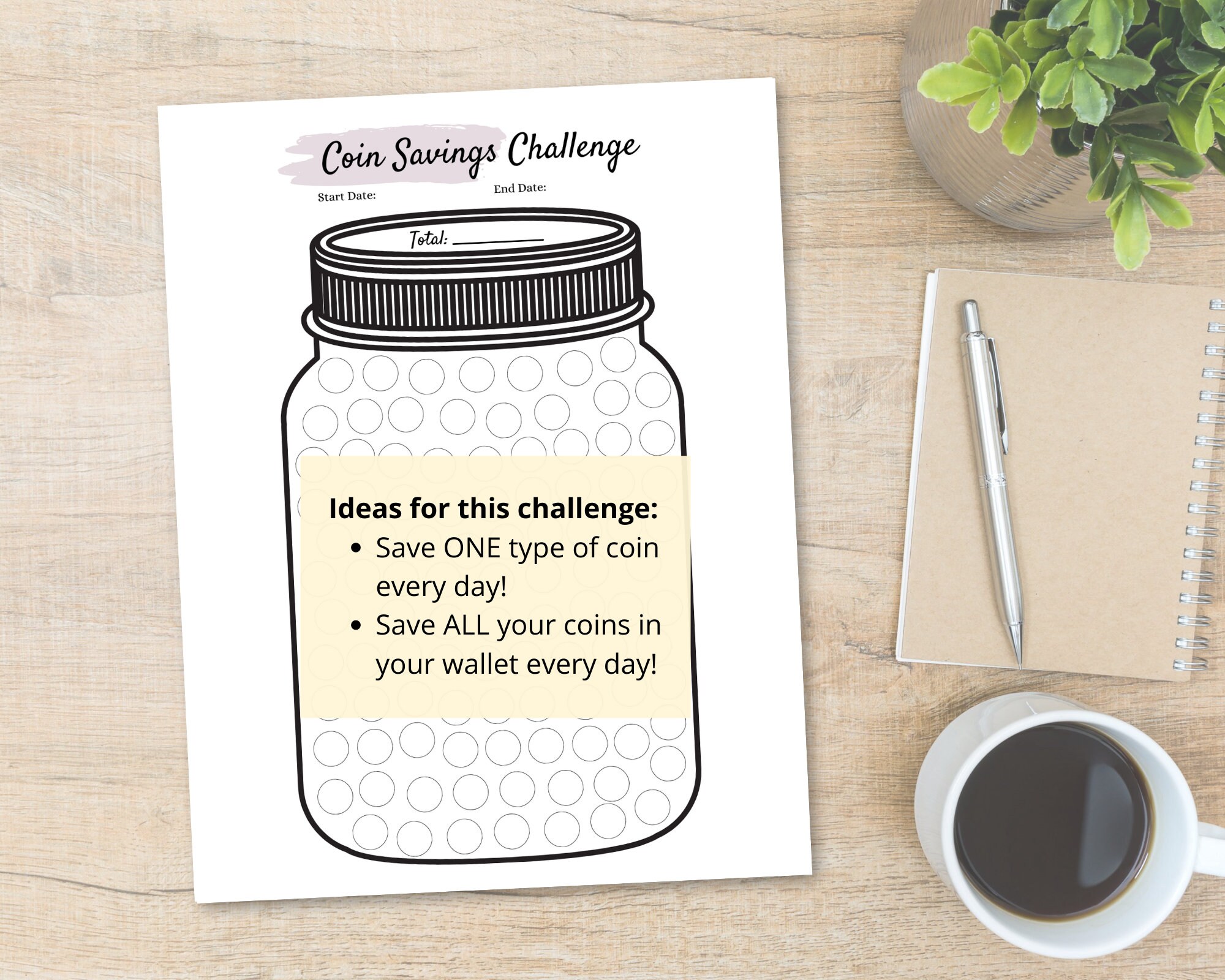 Coin Savings Challenge | Printable Coin Savings Challenge | Coin ...