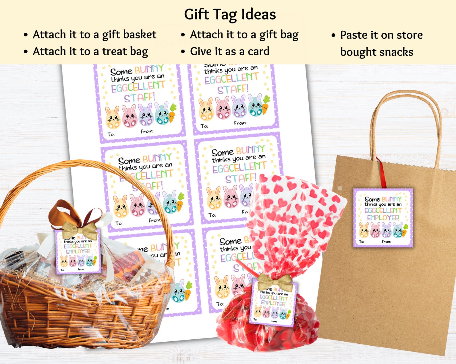 Easter Gift Tag for Employee and Staff | Printable Easter Bunny ...