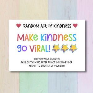 Random Act of Kindness Cards | Printable Act of Kindness Cards | Pay It ...