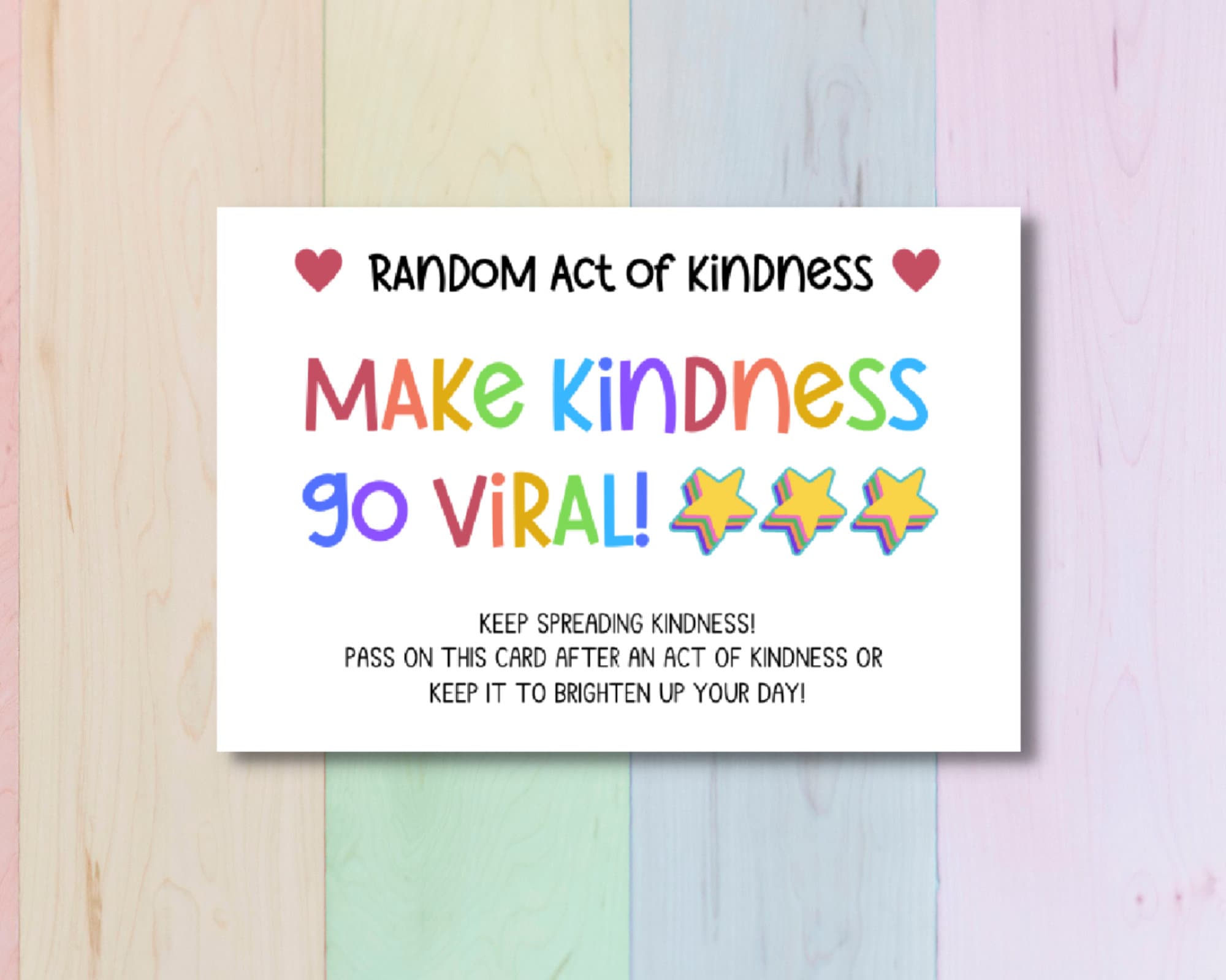 Random Act of Kindness Cards | Printable Act of Kindness Cards | Pay It ...
