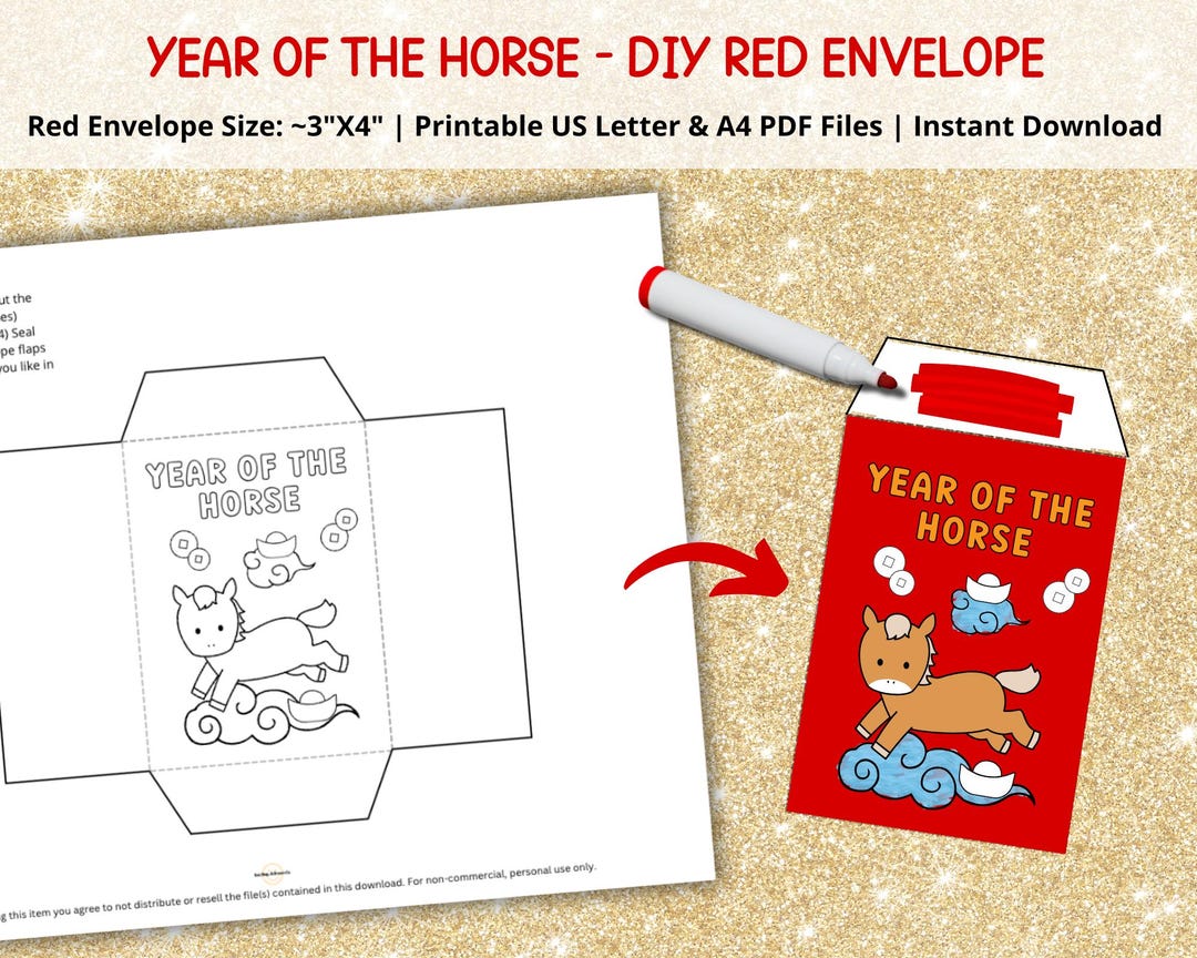 2025 Printable Lunar New Year DIY Red Envelope | Year of the Snake ...