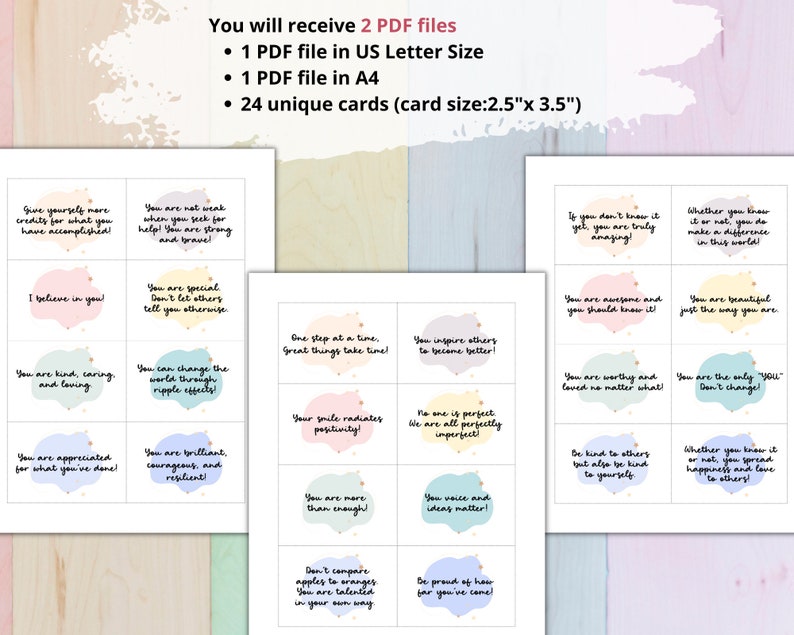 Kindness Cards Printable Positive Affirmation Note Cards - Etsy