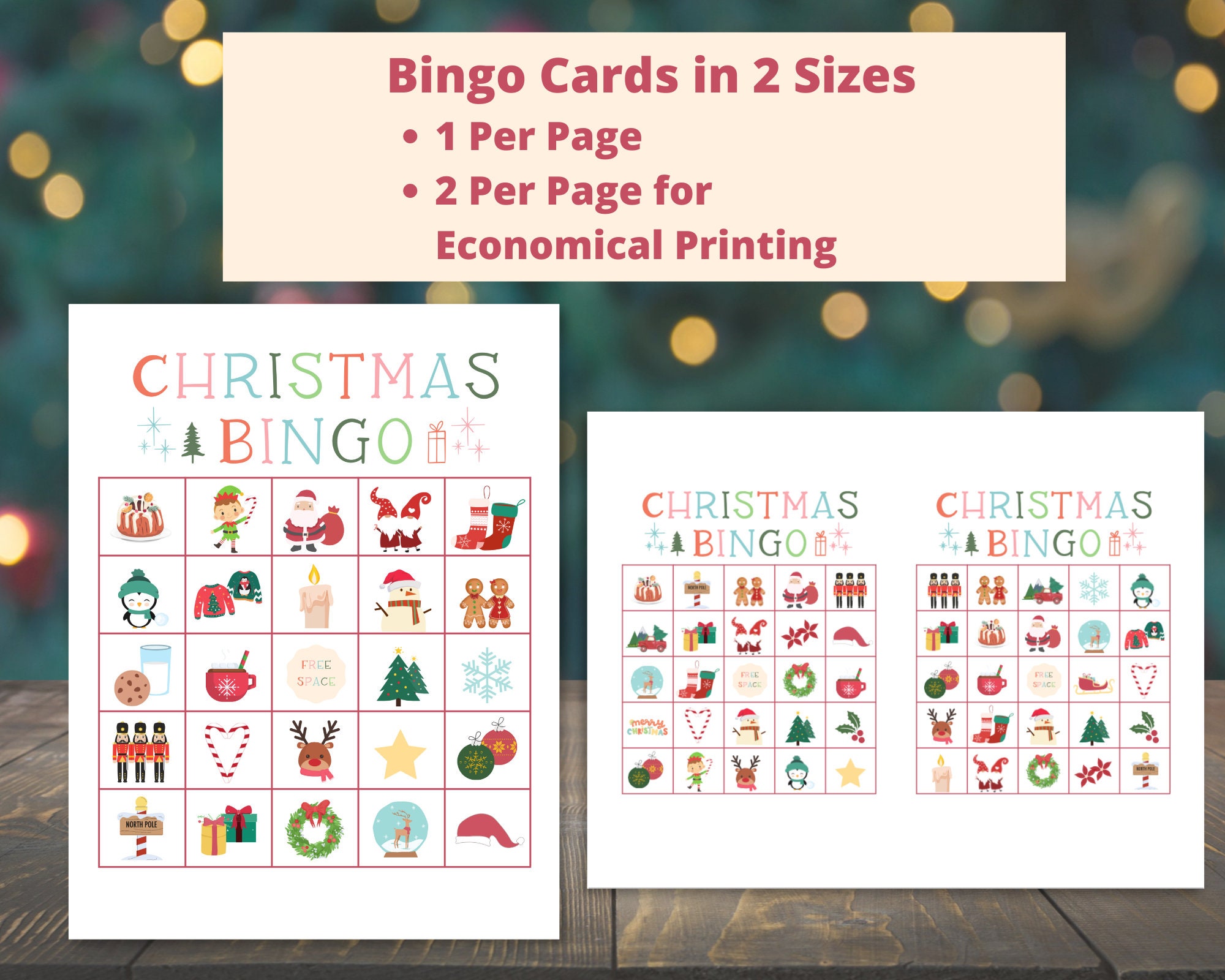 Christmas Bingo Printable | 30 Printable Bingo Cards | Christmas Party ...