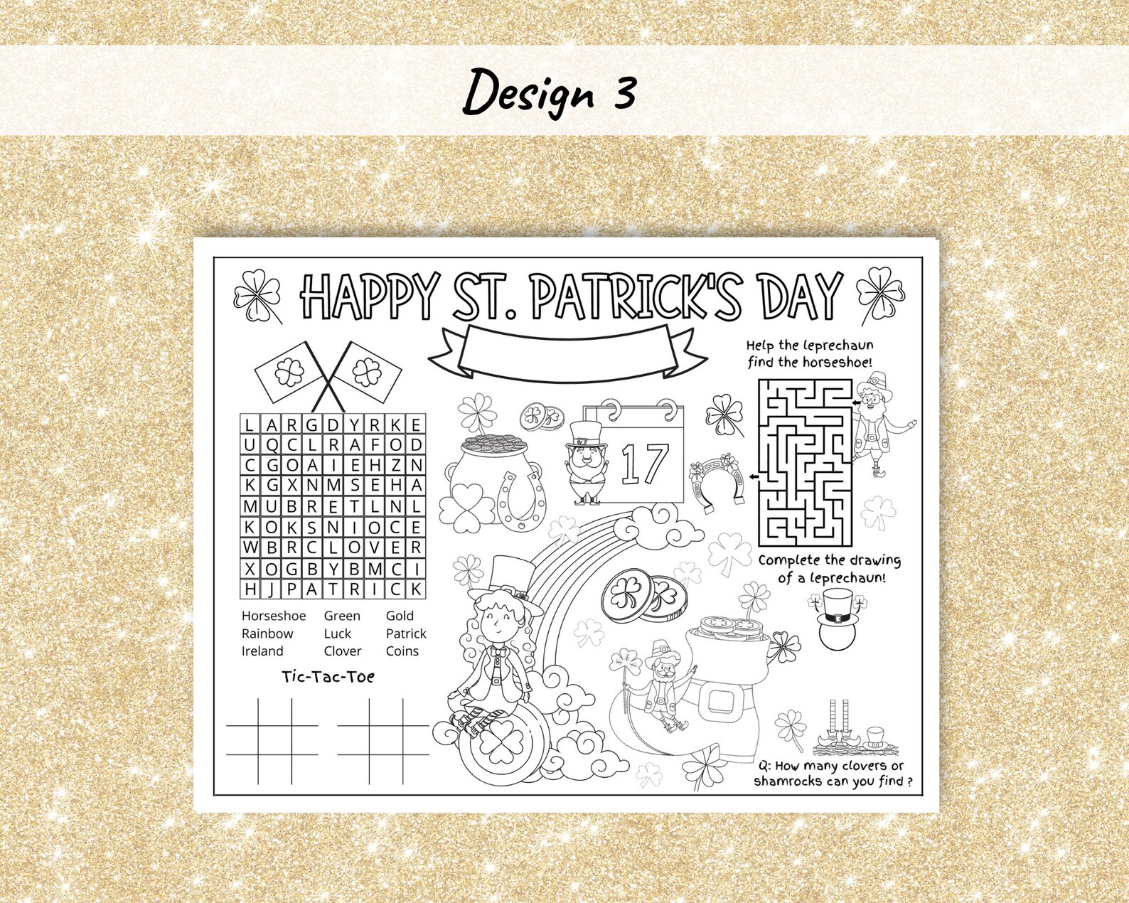 St Patricks Day Coloring Activity Bundle St Patricks Day Coloring ...