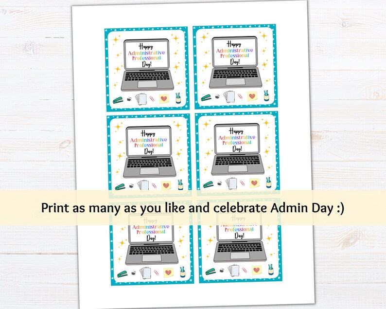 Administrative Professionals Day Gift Tag Printable Admin Day Favor Tag ...