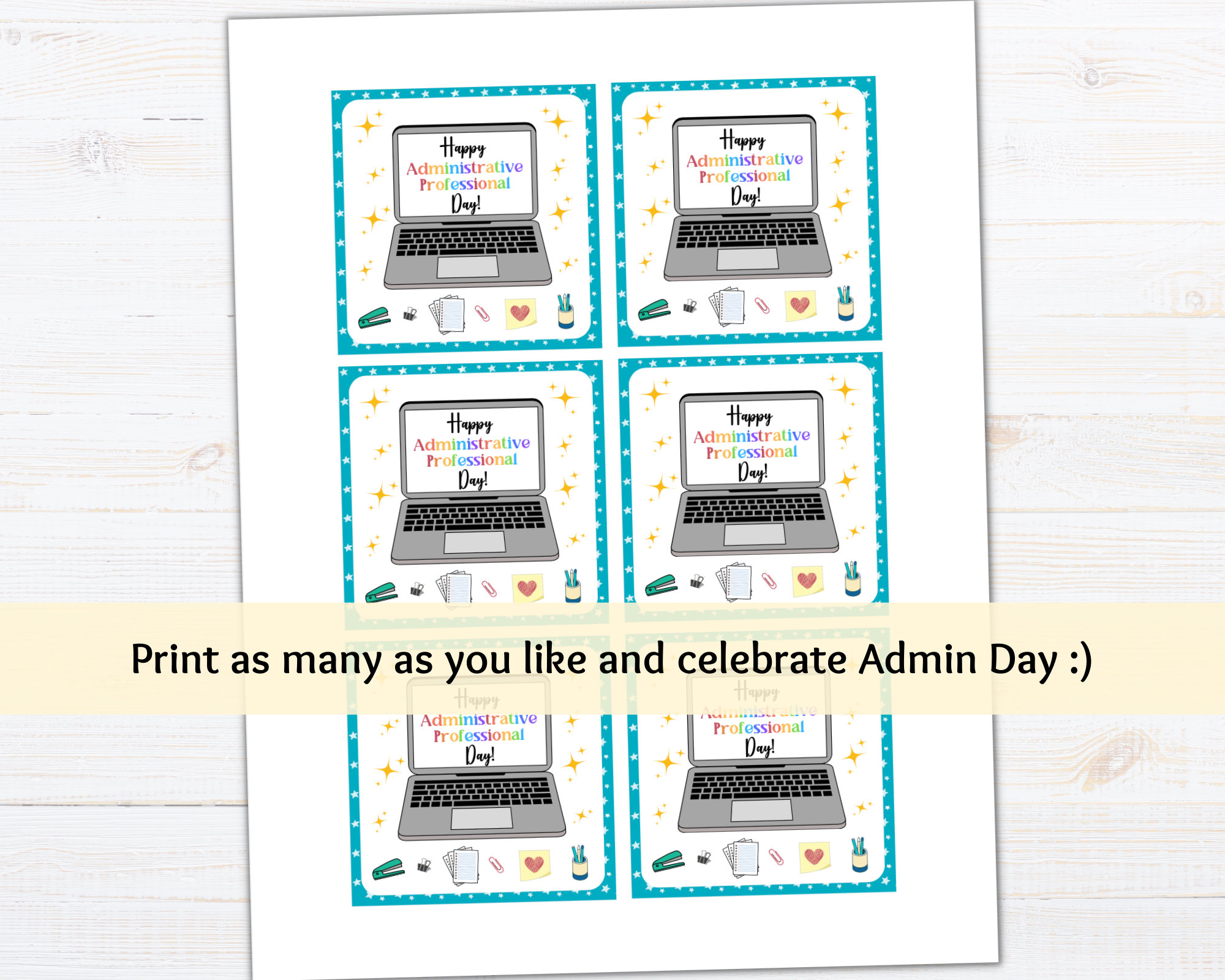 Administrative Professionals Day Gift Tag Printable Admin Day Favor Tag ...