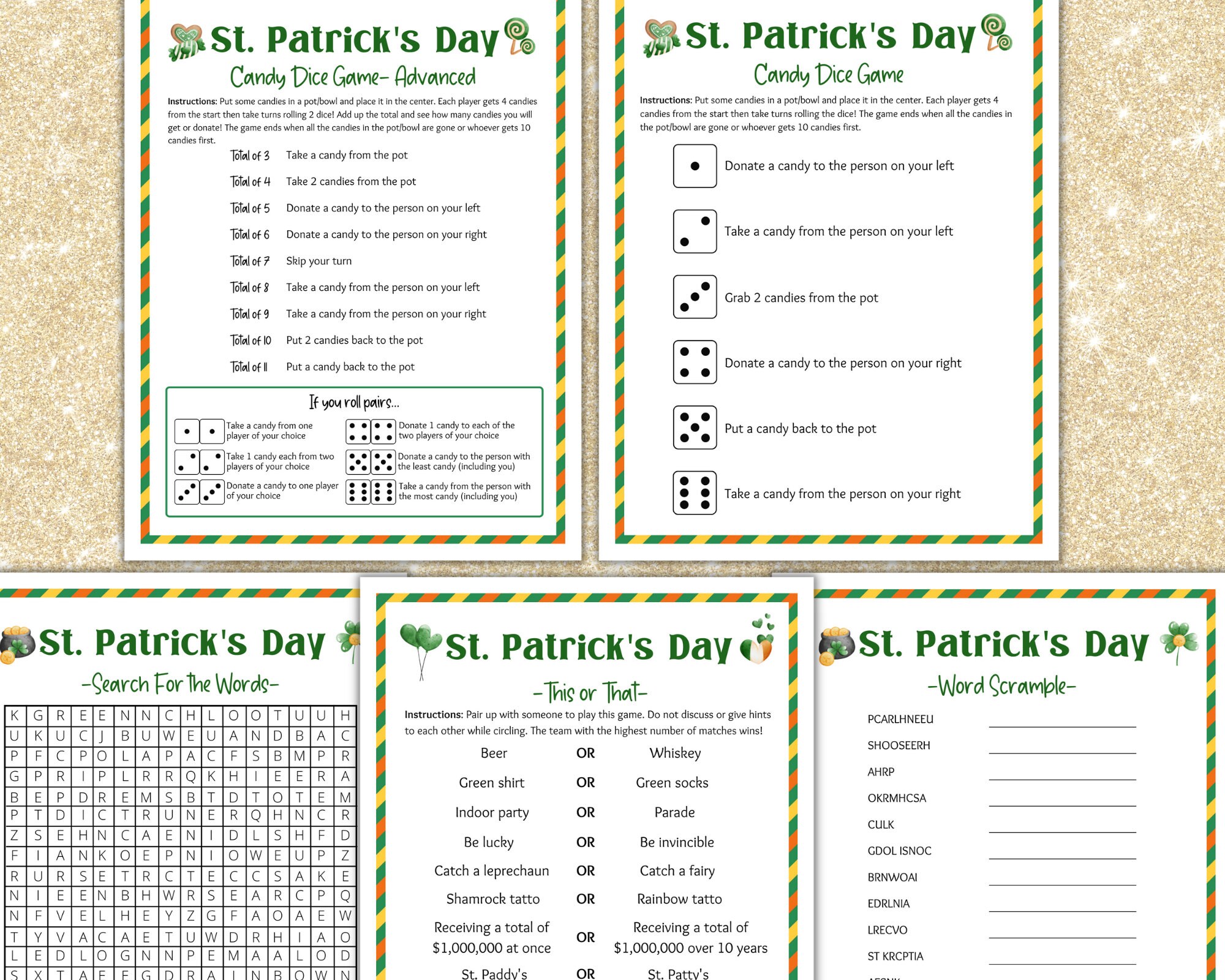 St Patrick's Day Ultimate Party Game Bundle Printable St - Etsy