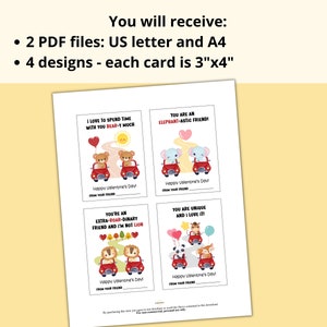 Printable Kids Animals Valentines Cards Gift Tags | Zoo and Farm ...