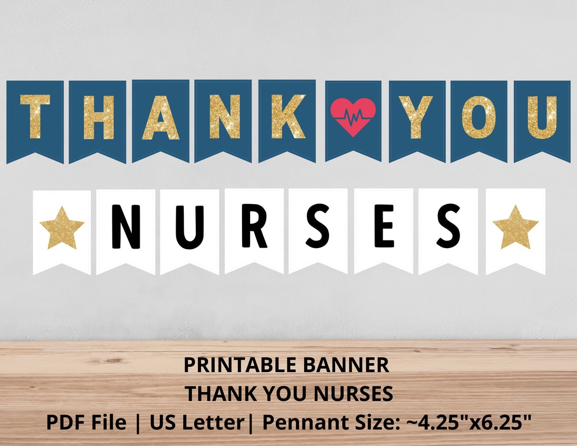 Thank You Nurses Printable Banner | Nurses Week Printable Banner ...