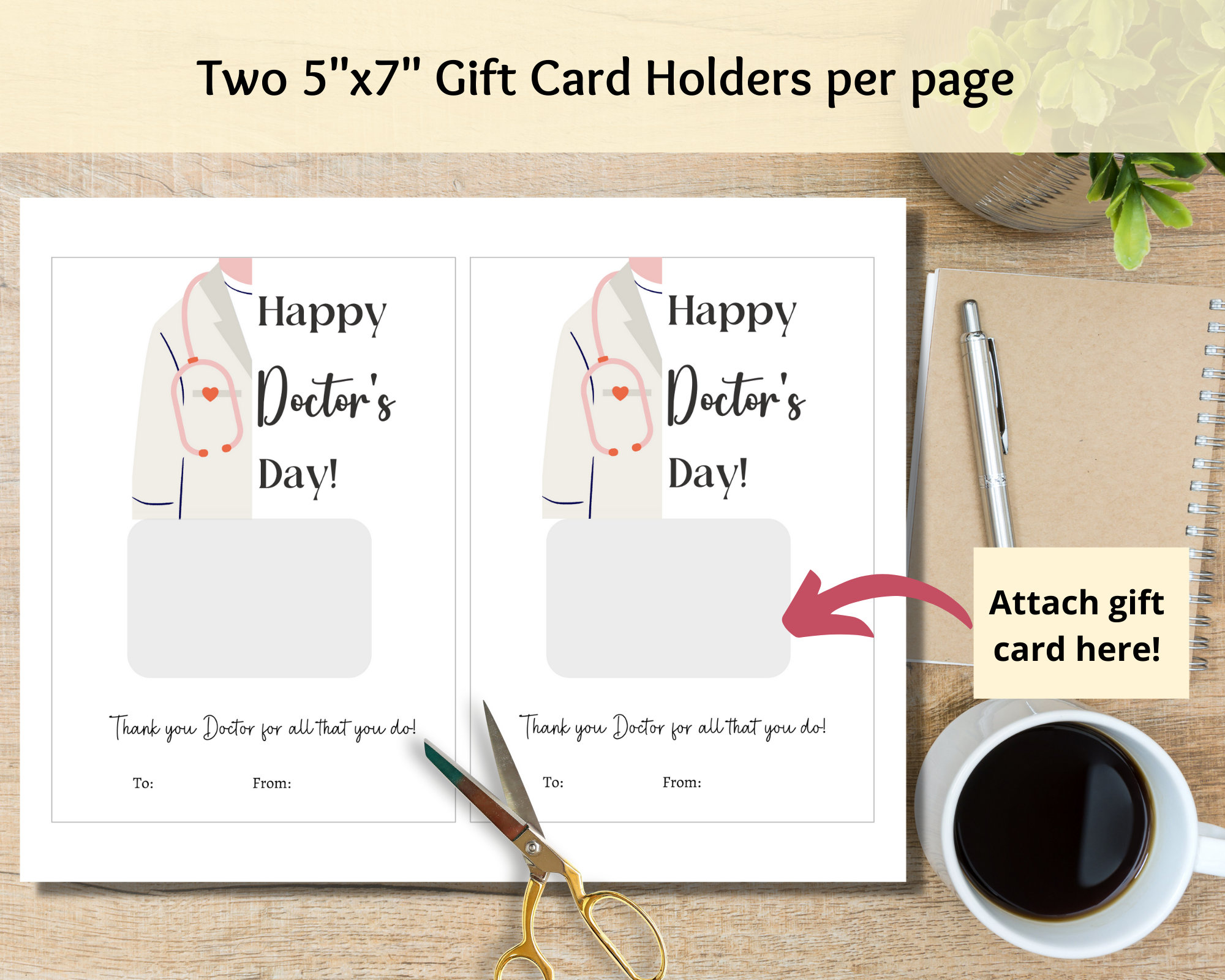 Happy Doctor's Day Gift Card Holder | Printable National Doctor's Day ...