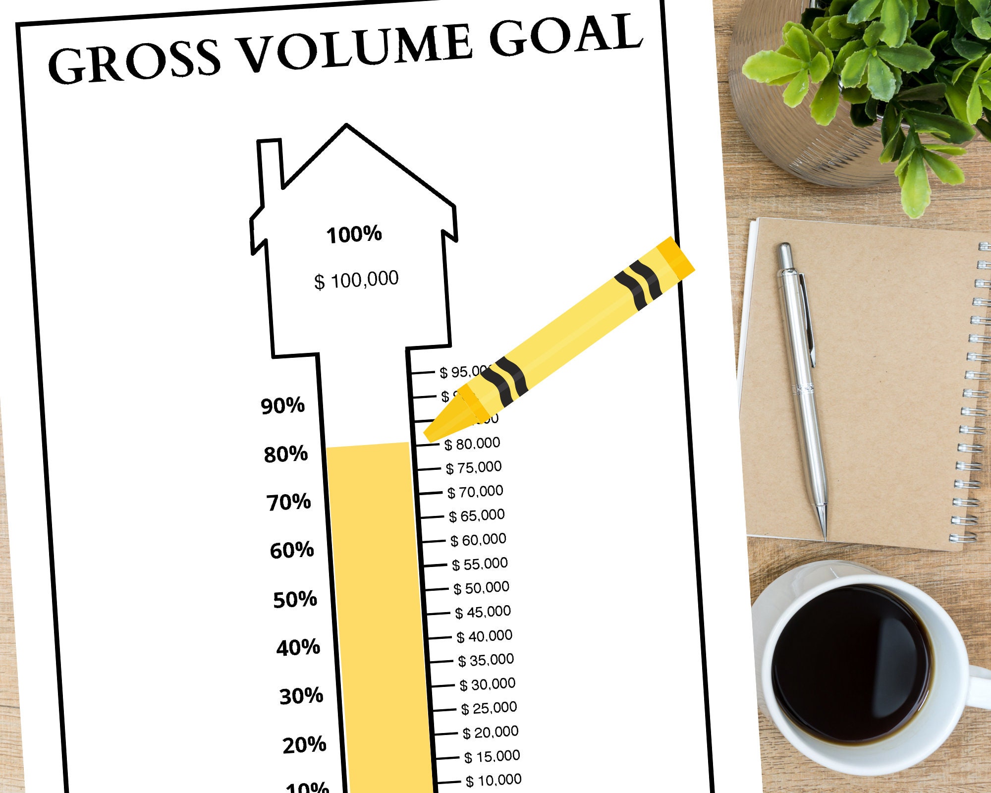 Gross Volume Goal Tracker Printable | Sales Volume Goal Tracker | Gross ...