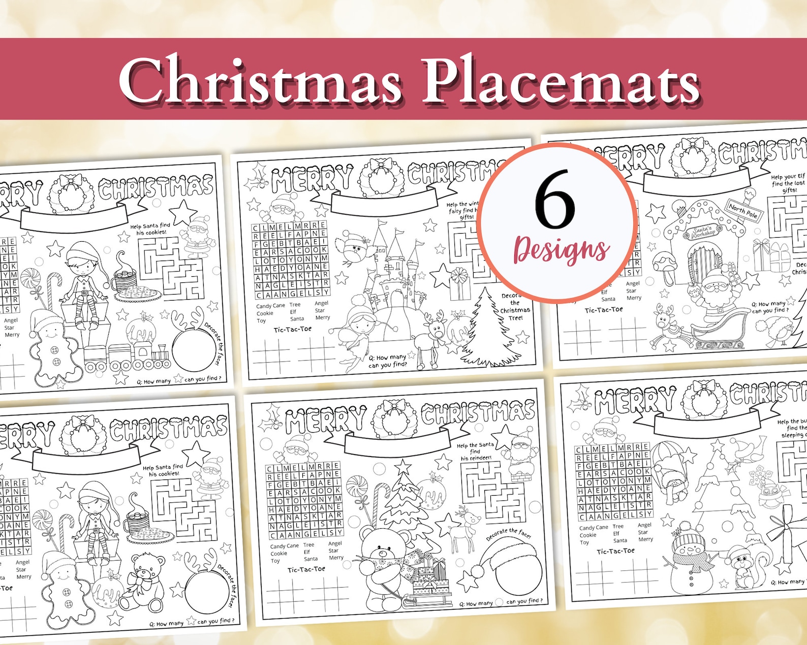 Kids Christmas Activities Bundle Printable Christmas Games Activity ...