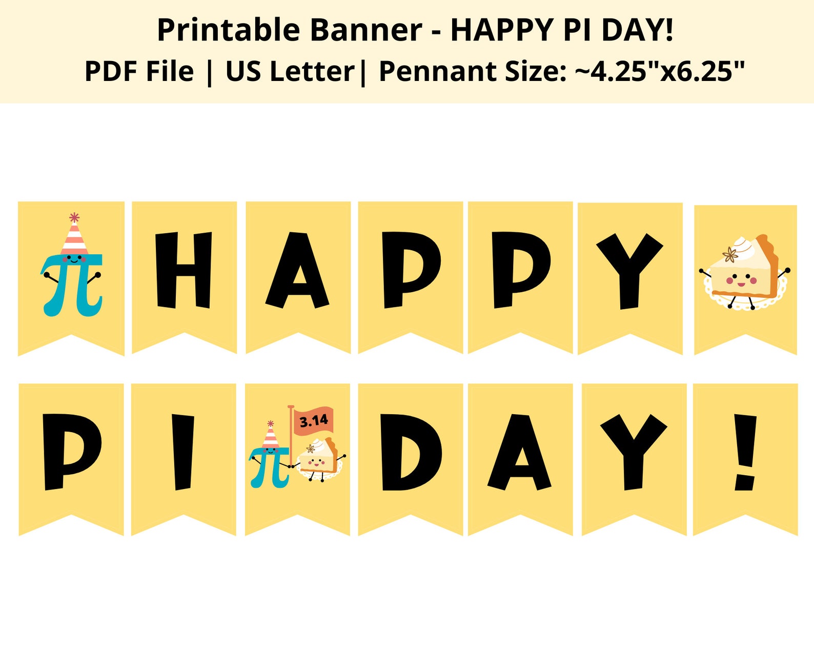 Pi Day Printable Banner | Happy Pi Day Banner | Pi Day Classroom Banner ...