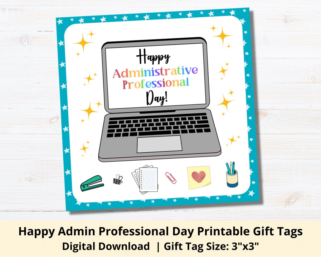 Administrative Professionals Day Gift Tag | Printable Admin Day Favor ...